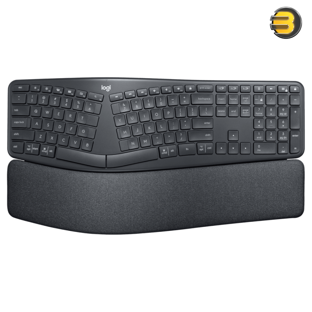 Logitech Ergo K860 Wireless Ergonomic Keyboard with Wrist Rest - Split ...