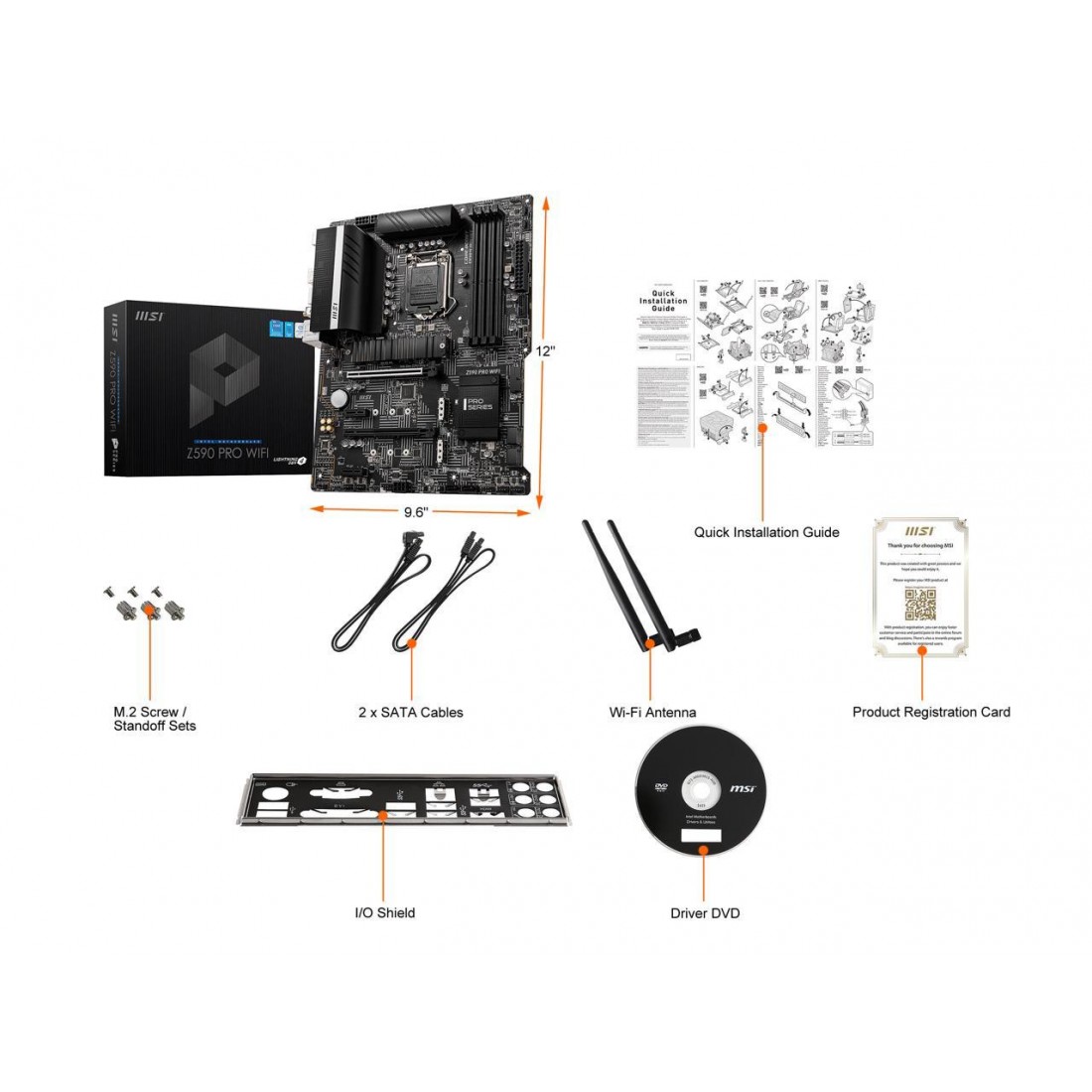 MSI Z590 PRO WIFI LGA 1200 Intel Z590 SATA 6Gb/s ATX Intel Motherboard ...