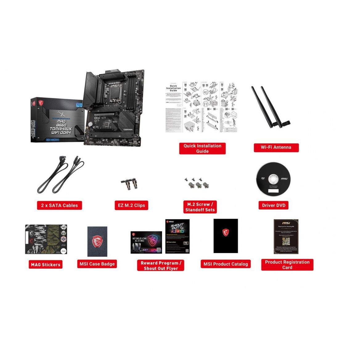 MSI MAG B660 Tomahawk WiFi DDR4 Gaming Motherboard (ATX, 12th Gen Intel ...