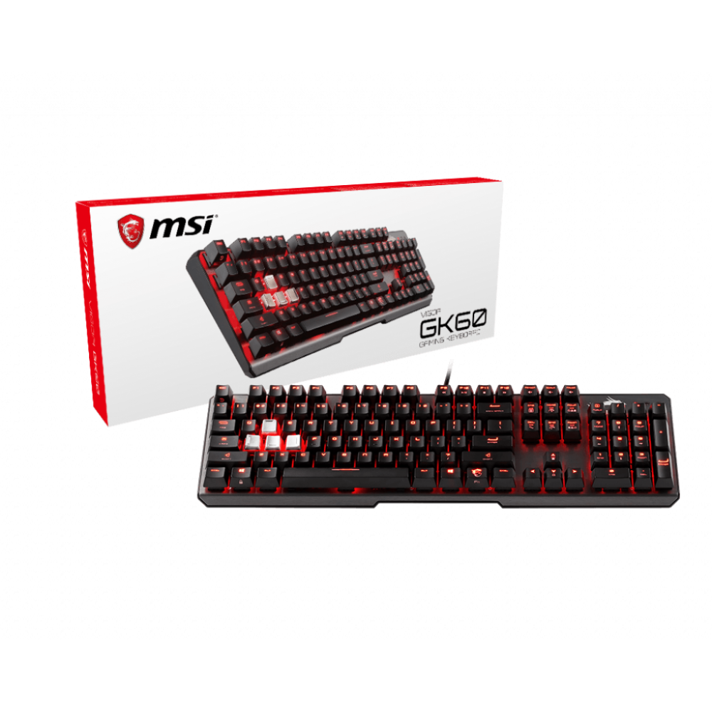 MSI Vigor GK60 Gaming Keyboard with Cherry MX Red Switch and Red Backlight